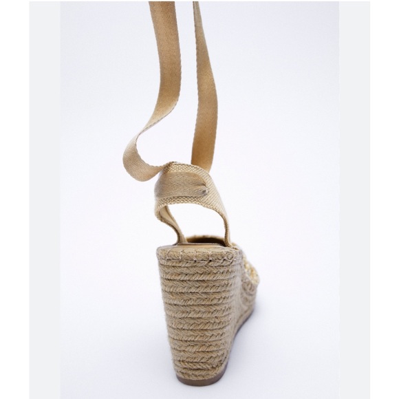 Zara | Shoes | Zara Tied Raffia Wedges | Poshmark